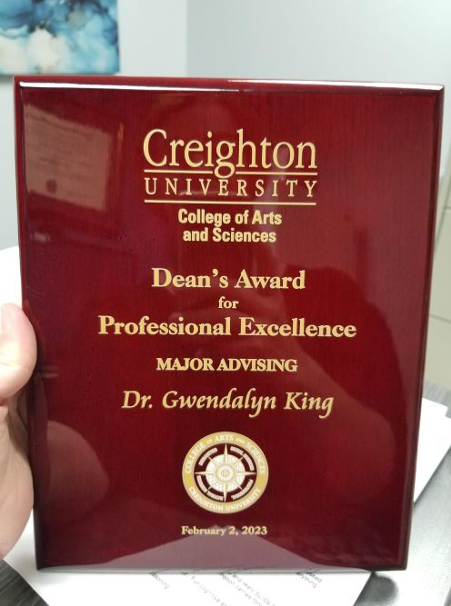 Dean’s Award for Advising 2023 – King Lab at Creighton University